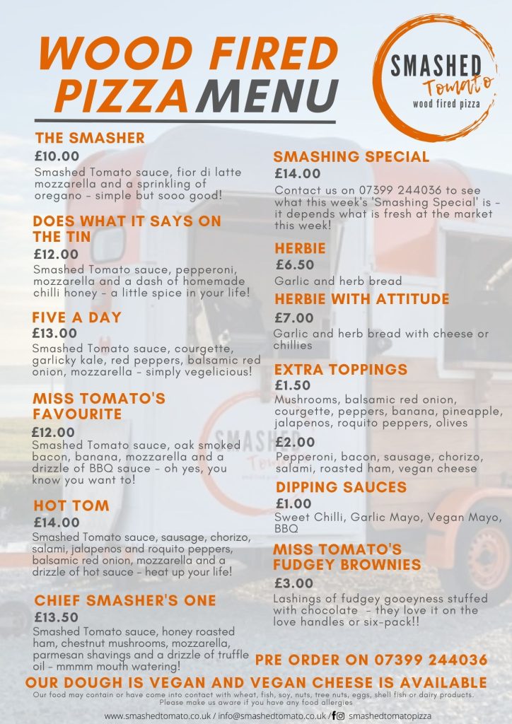 Menu | Fired Wood | Wood Fired Pizza | St Ives | Smashed Tomato