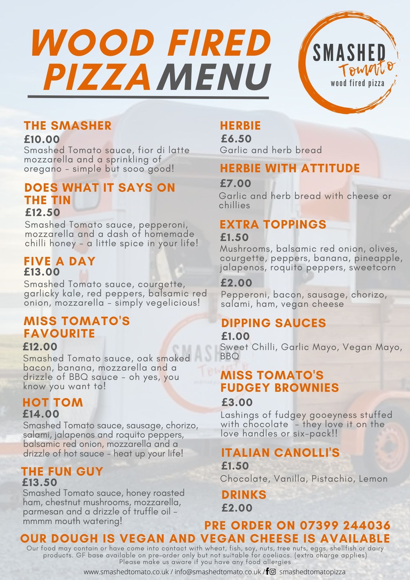 Menu | Fired Wood | Wood Fired Pizza | St Ives | Smashed Tomato